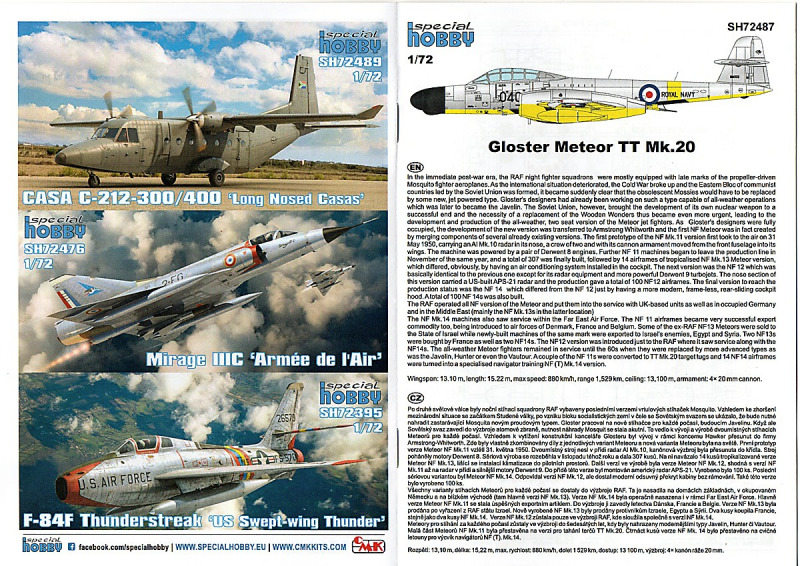 Gloster Meteor TT Mk.20, Special Hobby Nr. SH72487 - Modellversium Kit-Ecke