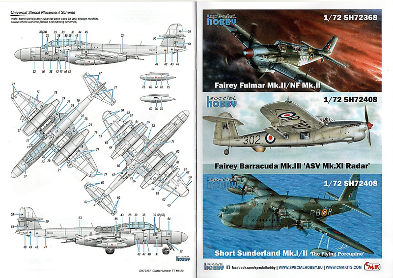 Gloster Meteor TT Mk.20, Special Hobby Nr. SH72487 - Modellversium Kit-Ecke