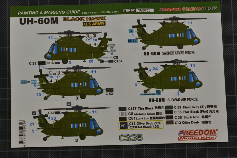 UH-60M, Freedom Model Kits Nr. 162035 - Modellversium Kit-Ecke