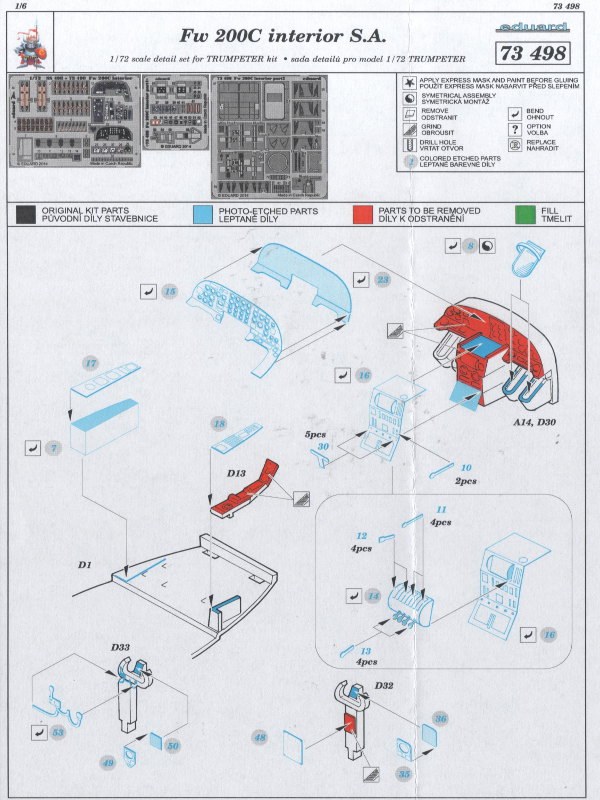 Fw 200 interior S.A., Eduard Ätzteile Nr. 73498 - Modellversium Kit-Ecke