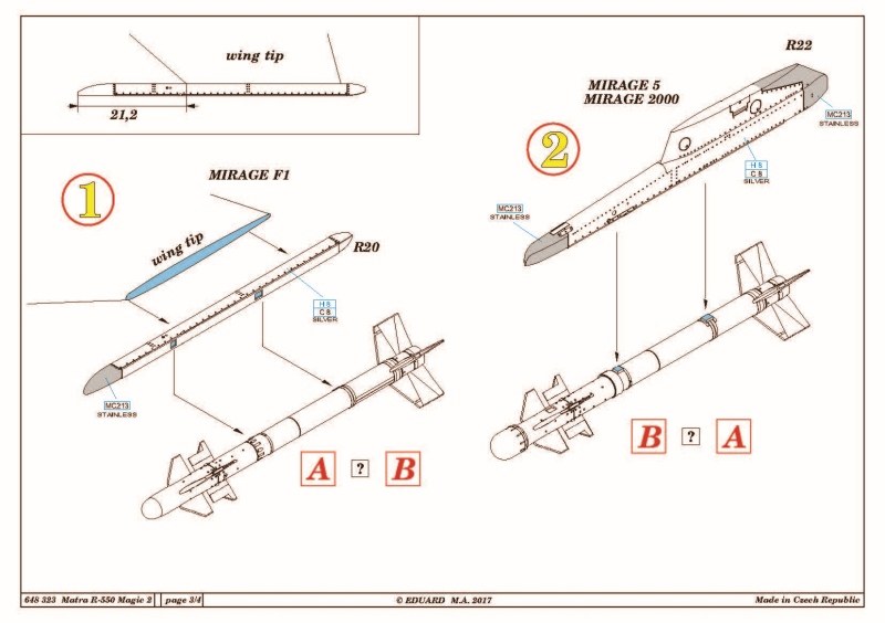 Matra R-550 Magic / Magic II, Eduard Brassin Nr. 648322/323 ...