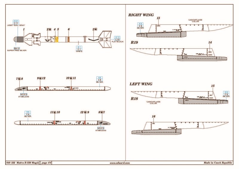 Matra R-550 Magic / Magic II, Eduard Brassin Nr. 648322/323 ...