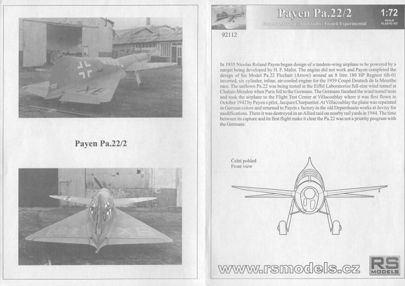 Payen Pa 22/2, RS Models Nr. 92112 - Modellversium Kit-Ecke