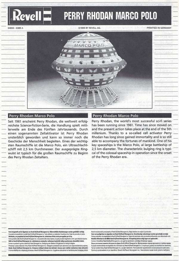 Perry Rhodan - Marco Polo, Revell Nr. 04850 - Modellversium Kit-Ecke