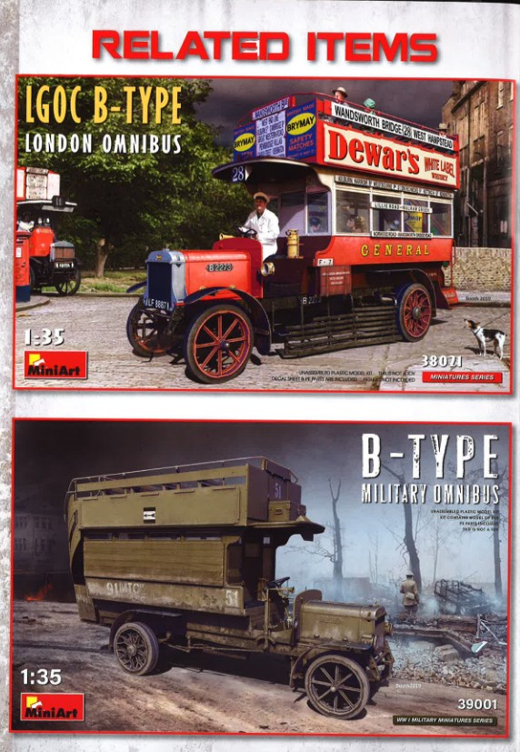 B-Type London Omnibus 1919, MiniArt Nr. 38031 - Modellversium Kit-Ecke