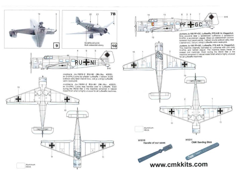 Junkers Ju 160 "Luftwaffe service", Planet Models Nr. 155 ...