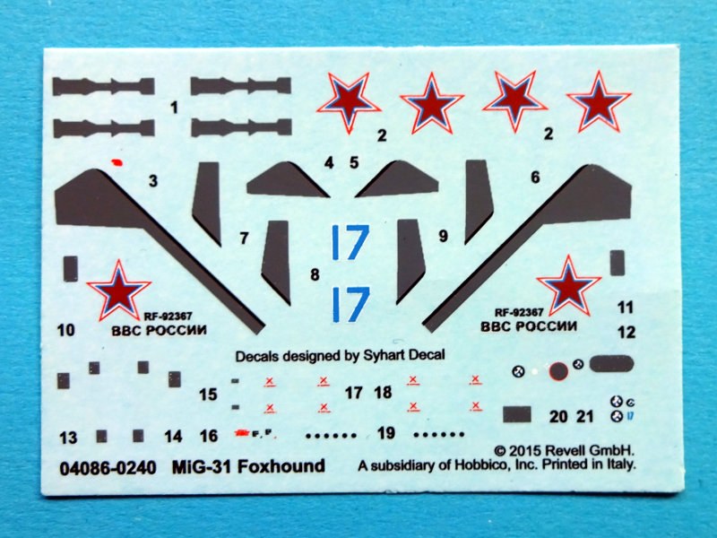 MiG-31 Foxhound, Revell Nr. 04086 - Modellversium Kit-Ecke