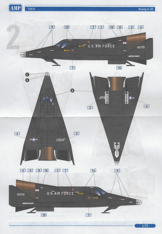 Boeing X-20 Dyna-Soar, AMP - Accurate Model Parts Nr. 72016 ...
