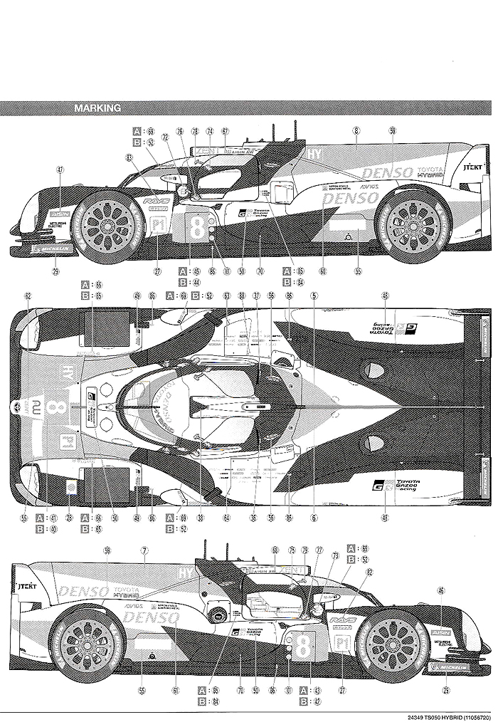 Toyota Gazoo Racing TS050 Hybrid, Tamiya Nr. 24349 - Modellversium Kit-Ecke