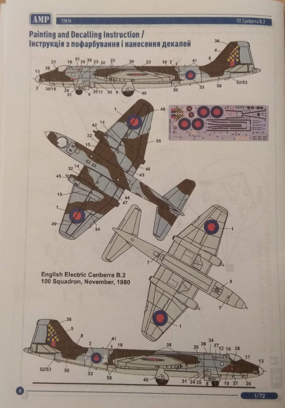 English Electric Canberra B.2, AMP - Accurate Model Parts Nr. 72018 ...