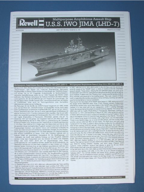 U.S.S. Iwo Jima (LHD-7), Revell Nr. 05109 - Modellversium Kit-Ecke