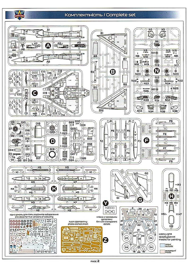 Mirage 2000C, Modelsvit Nr. 72073 - Modellversium Kit-Ecke
