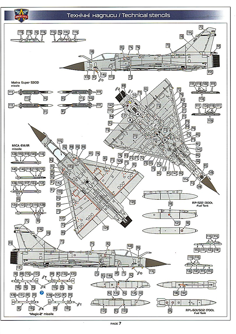 Mirage 2000C, Modelsvit Nr. 72073 - Modellversium Kit-Ecke