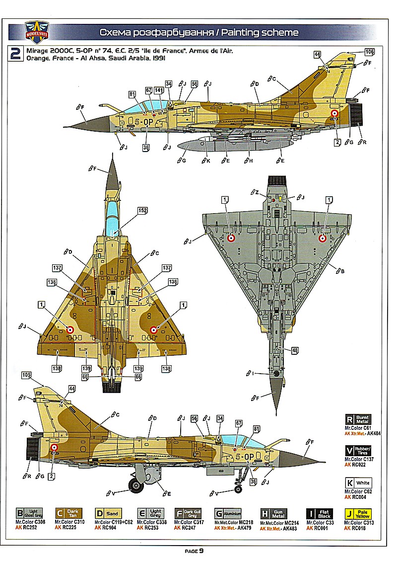 Mirage 2000C, Modelsvit Nr. 72073 - Modellversium Kit-Ecke