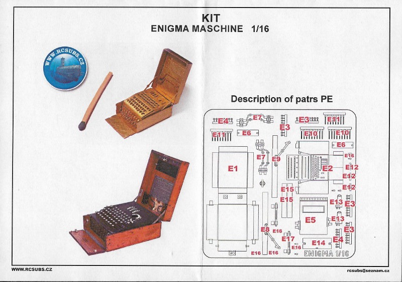 Enigma machine, RCsubs Nr. SKU-029 - Modellversium Kit-Ecke